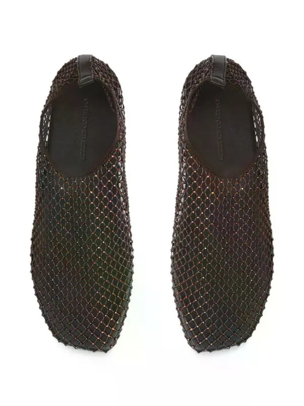 Christopher Esber Minette Crystal-embellished Mesh Ballet Flats