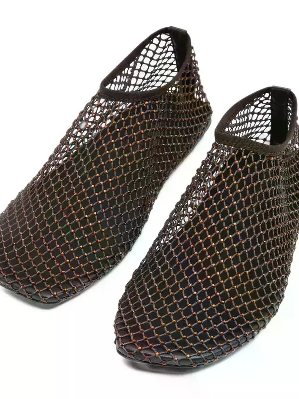 Christopher Esber Minette Crystal-embellished Mesh Ballet Flats