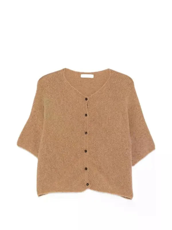 Liviana Conti Short-sleeve Cardigan - Neutrals