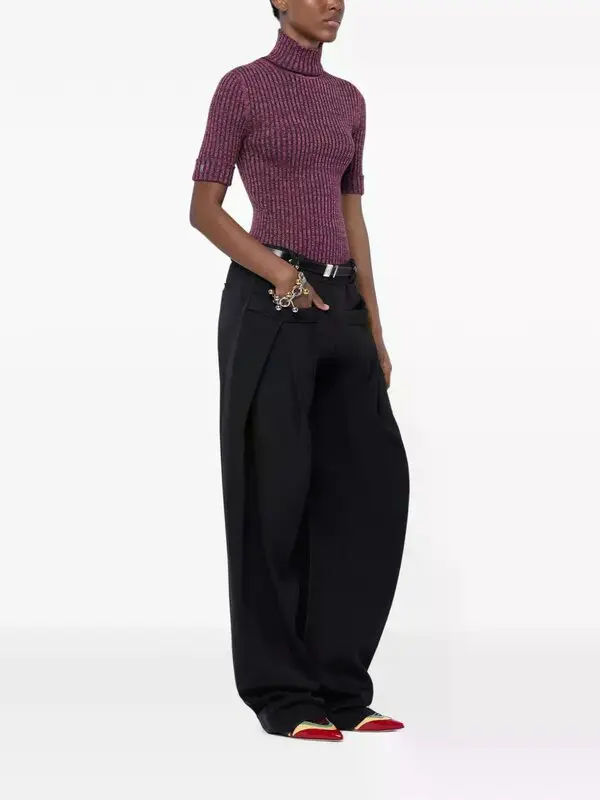 Rabanne Tailored Wide Leg Trousers In Wool