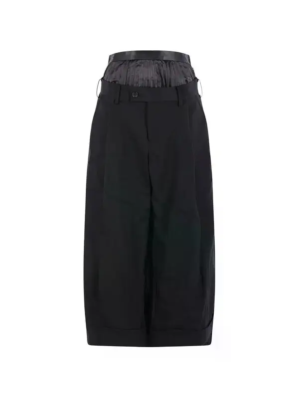 Junya Watanabe Belt-loop Pleated-panel Trousers - Black