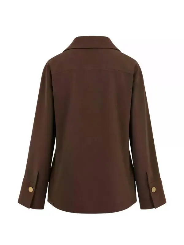 JUCCA Button-detail Long-sleeve Blouse - Brown