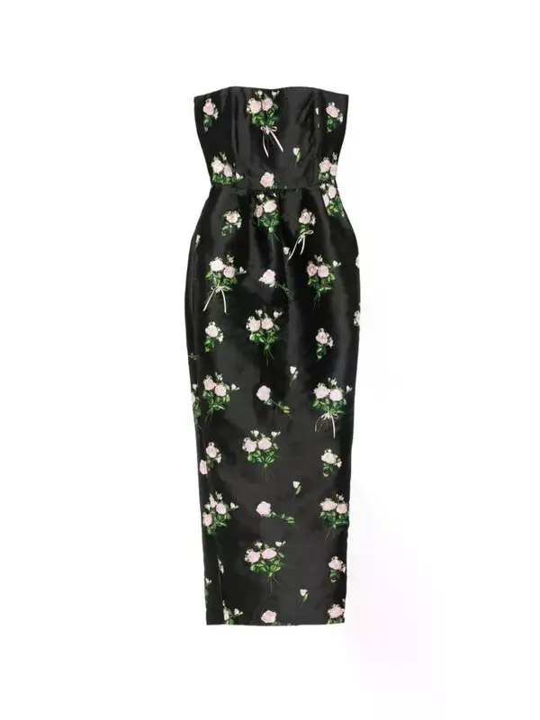 Bernadette Lena Embroidered Maxi Dress - Black