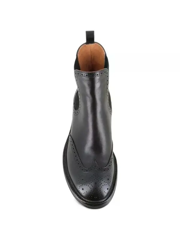 ALBERTO FASCIANI Brogue-detail Leather Chelsea Boots