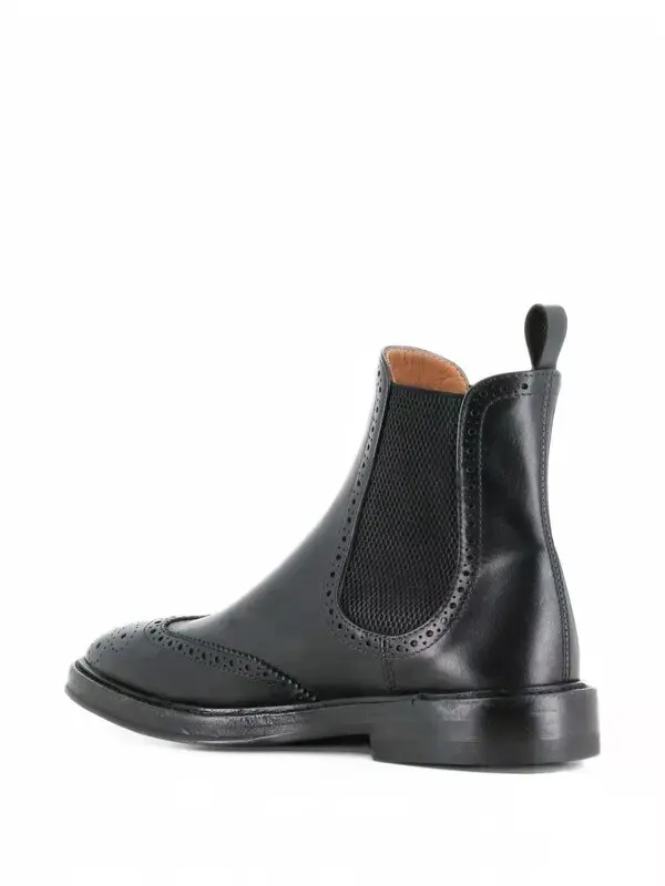 ALBERTO FASCIANI Brogue-detail Leather Chelsea Boots