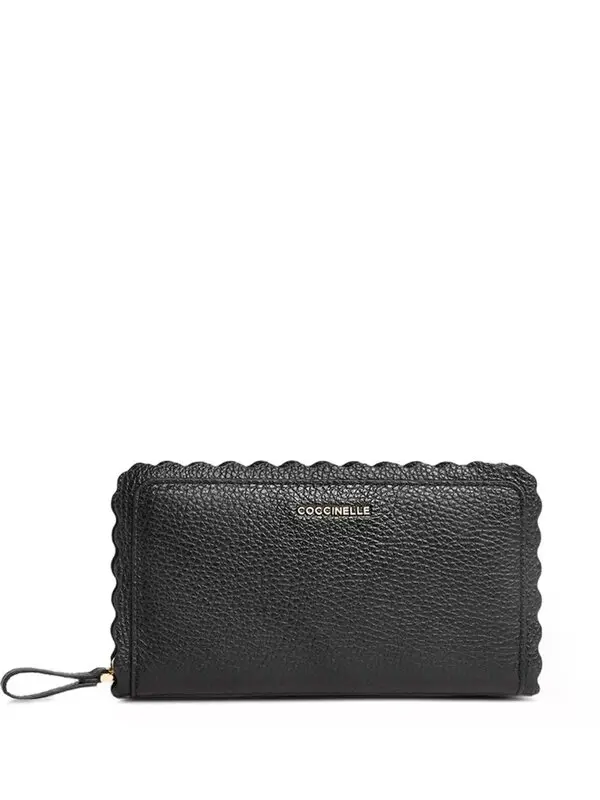 COCCINELLE Large Leathe Lacer Scalloped-edge Wallet - Black