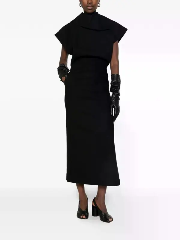 Issey Miyake Sculptural Asymmetric Midi Dress