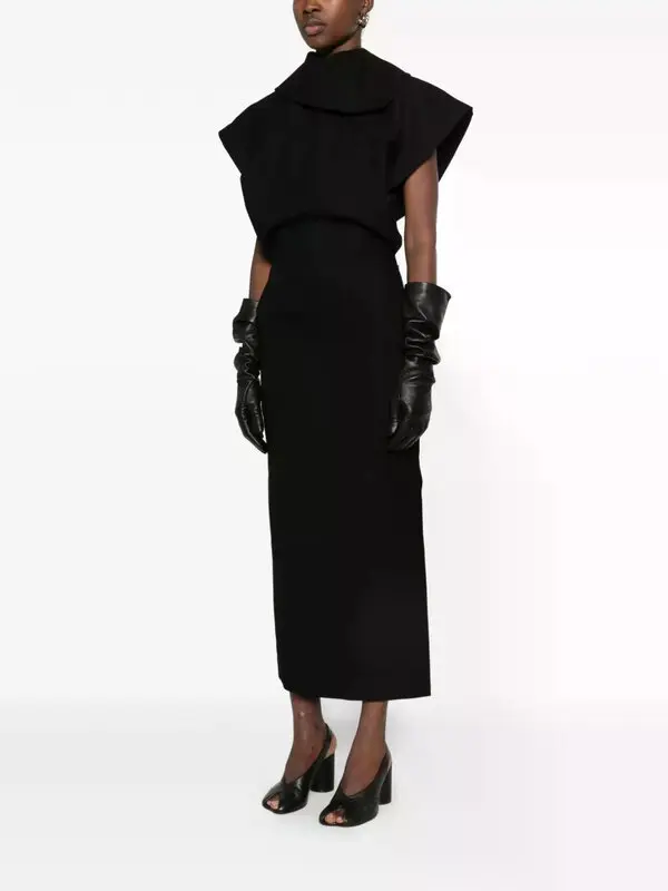 Issey Miyake Sculptural Asymmetric Midi Dress