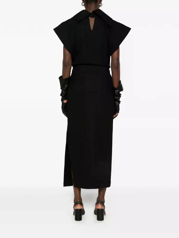 Issey Miyake Sculptural Asymmetric Midi Dress