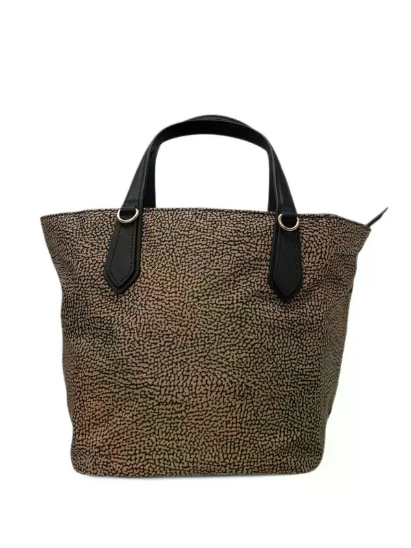 Borbonese B-escape Optyll-print Leather-trim Tote Bag - Neutrals