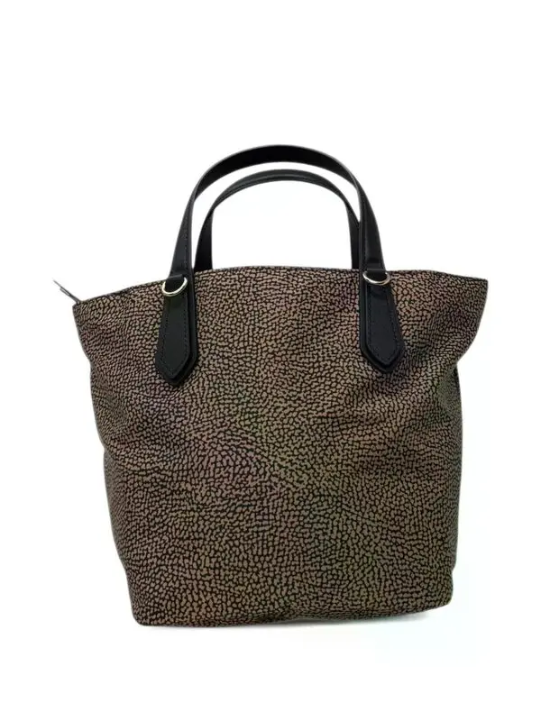 Borbonese B-escape Optyll-print Leather-trim Tote Bag