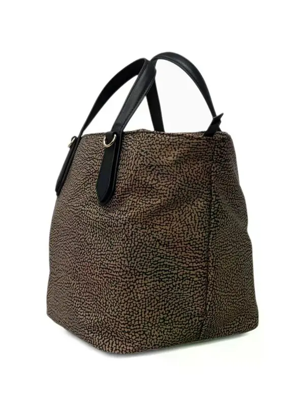 Borbonese B-escape Optyll-print Leather-trim Tote Bag