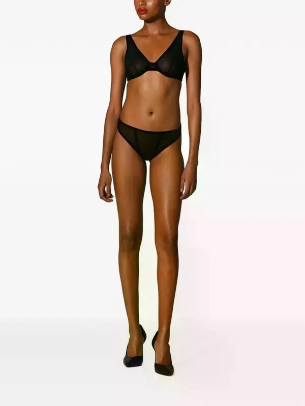 Wolford Tulle Velvet-trim Plunge Bra
