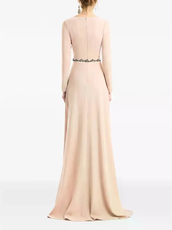 GEMY MAALOUF Beaded-waist Square-neck Dress