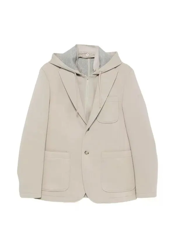 MANUEL RITZ Twill-jersey Hooded Jacket