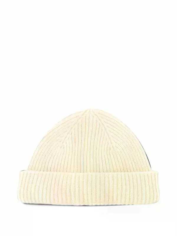 AMARANTO Ribbed-knit Beanie Hat - Neutrals