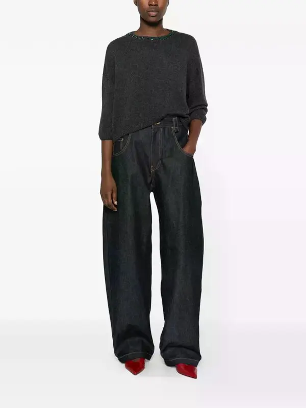 Liviana Conti Crystal-embellished Knitted Sweater