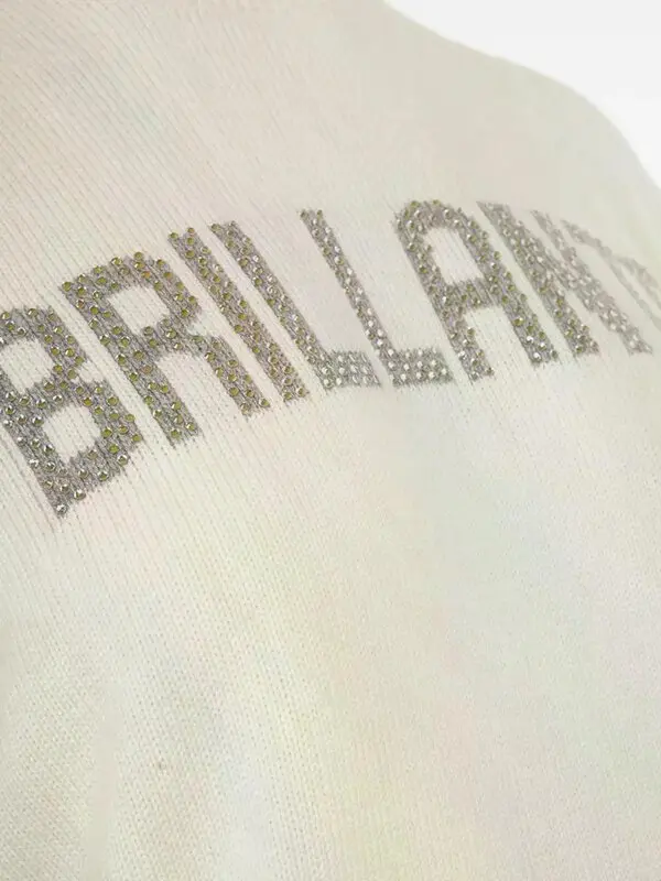 MC2 SAINT BARTH Crystal-embellished Logo-knit Sweater
