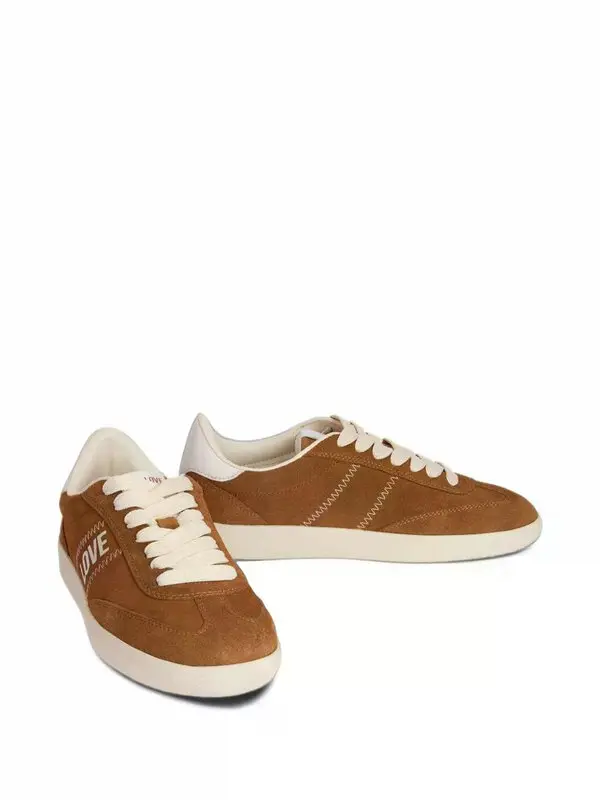 Moschino Logo-print Suede Sneakers - Brown