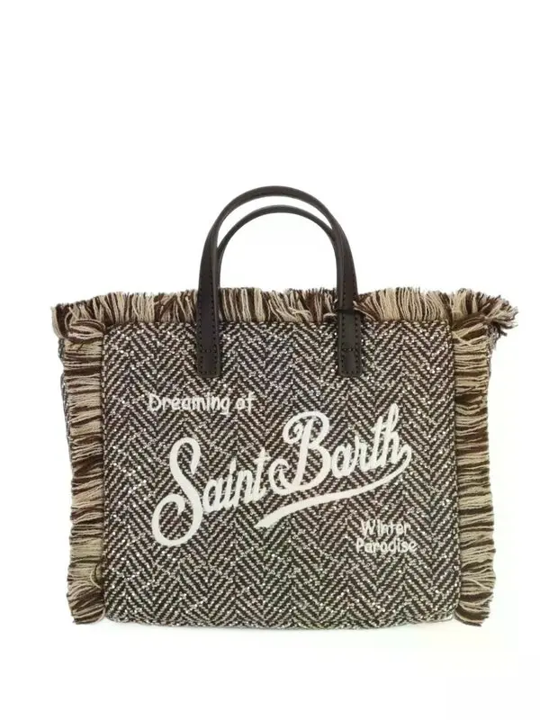 MC2 SAINT BARTH Vanity Mini Herringbone-knit Tote Bag
