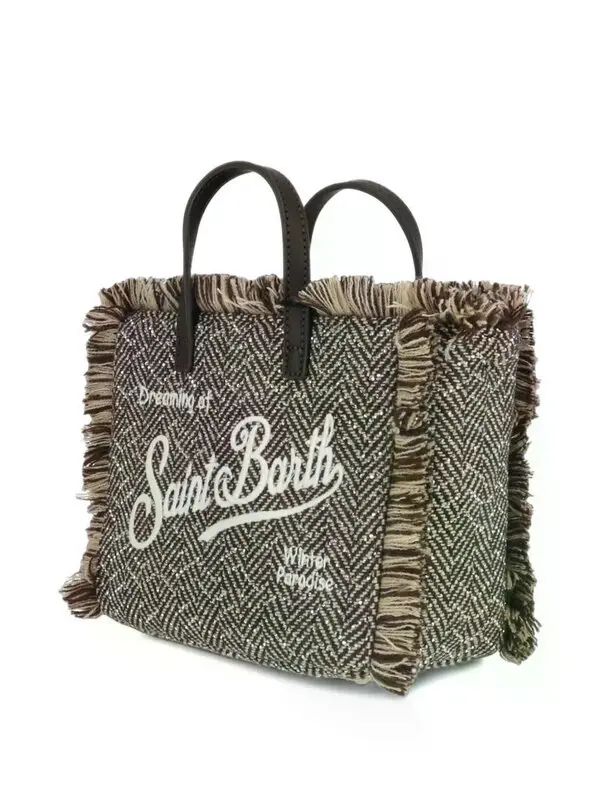 MC2 SAINT BARTH Vanity Mini Herringbone-knit Tote Bag