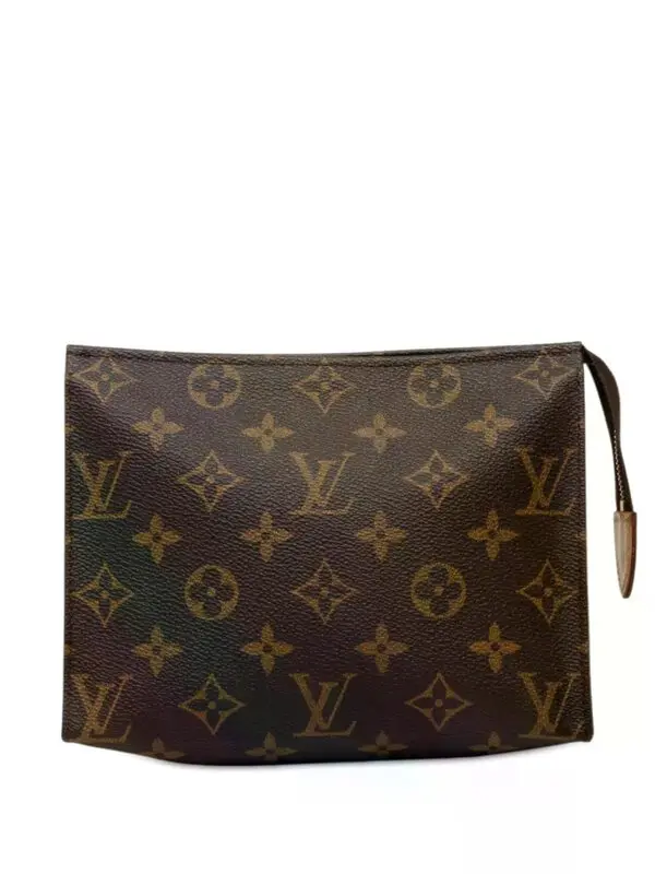 LOUIS VUITTON 2001 Monogram Toiletry Pouch 19 Clutch Bag - Brown