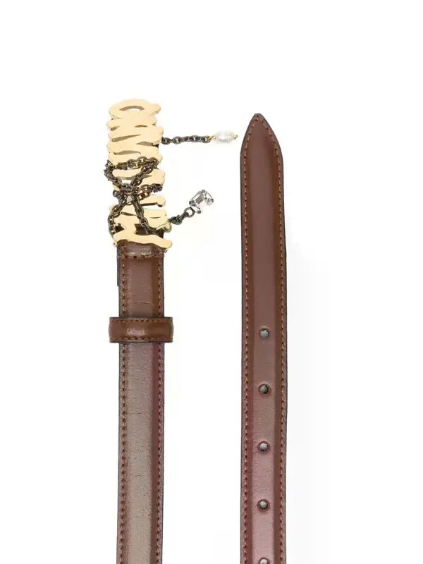 MAGLIANO Logo-plaque Chain-link Belt - Brown