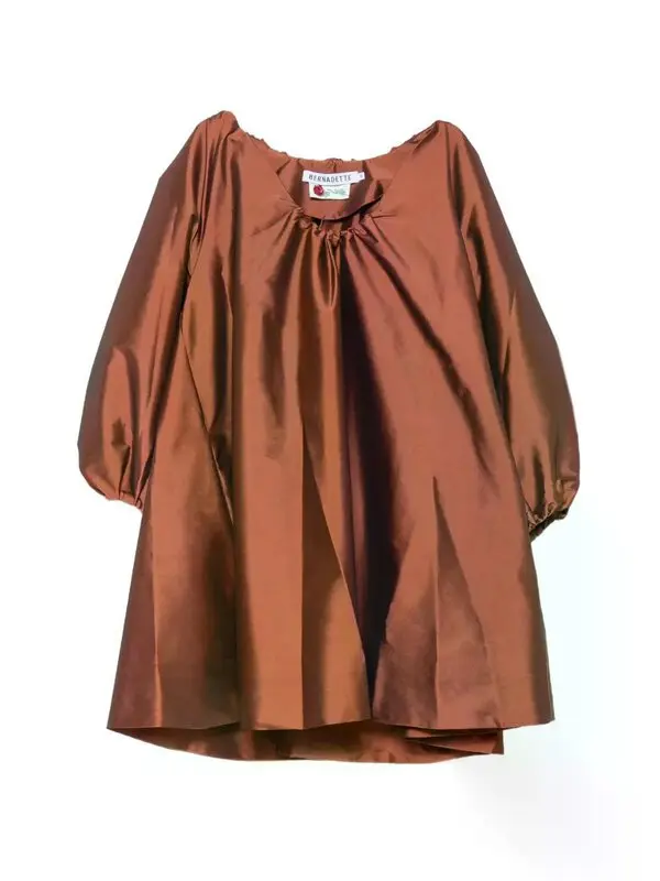 Bernadette George Puff-sleeve Mini Dress - Brown