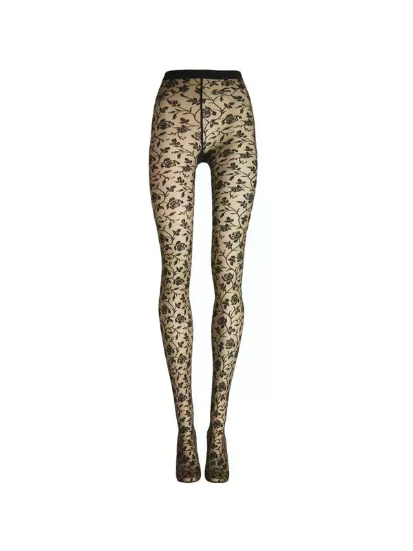 Wolford Rose Floral-pattern Tights - Neutrals