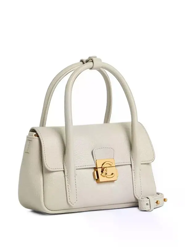 COCCINELLE Mini C-me Lock Logo-clasp Leather Shoulder Bag - White