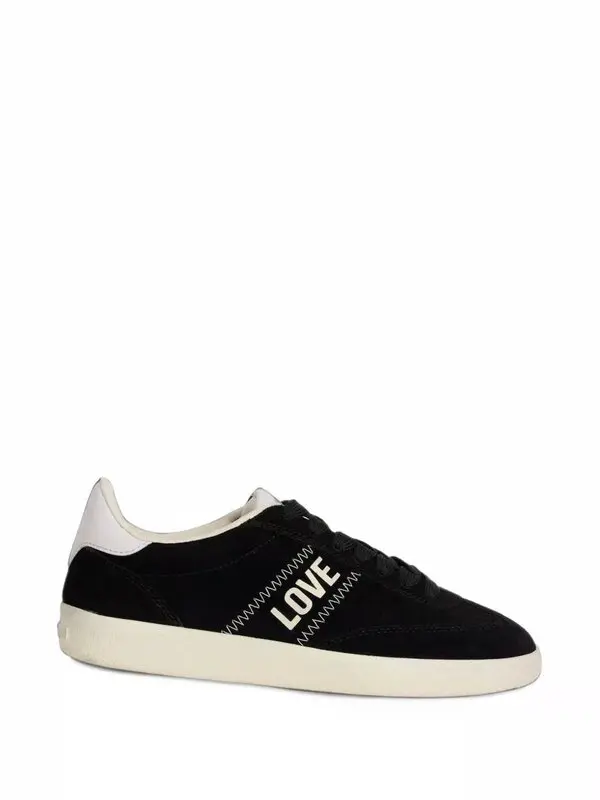 Moschino Zigzag-stitch Logo-print Sneakers - Black