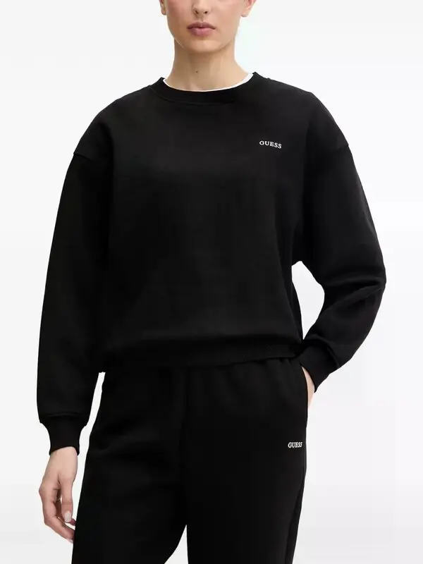 Guess Logo-embroidered Sweatshirt - Black