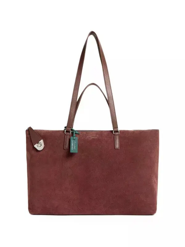 COCCINELLE Large Smart To Go Beat Suede Leather Tote Bag