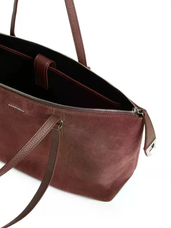 COCCINELLE Large Smart To Go Beat Suede Leather Tote Bag