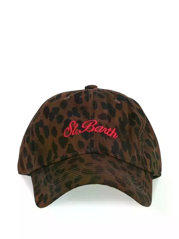 MC2 SAINT BARTH Leopard-print Embroidered Baseball Cap - Brown