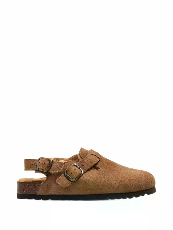DR. SCHOLL'S SHOES Fae Backstrap Suede Sandals - Brown