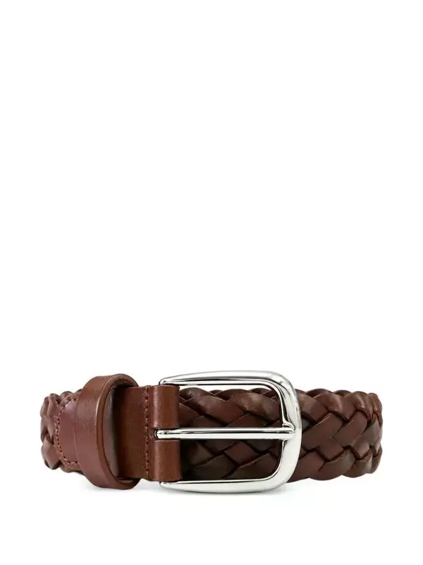 Anderson's Woven Leather Belt - Brown