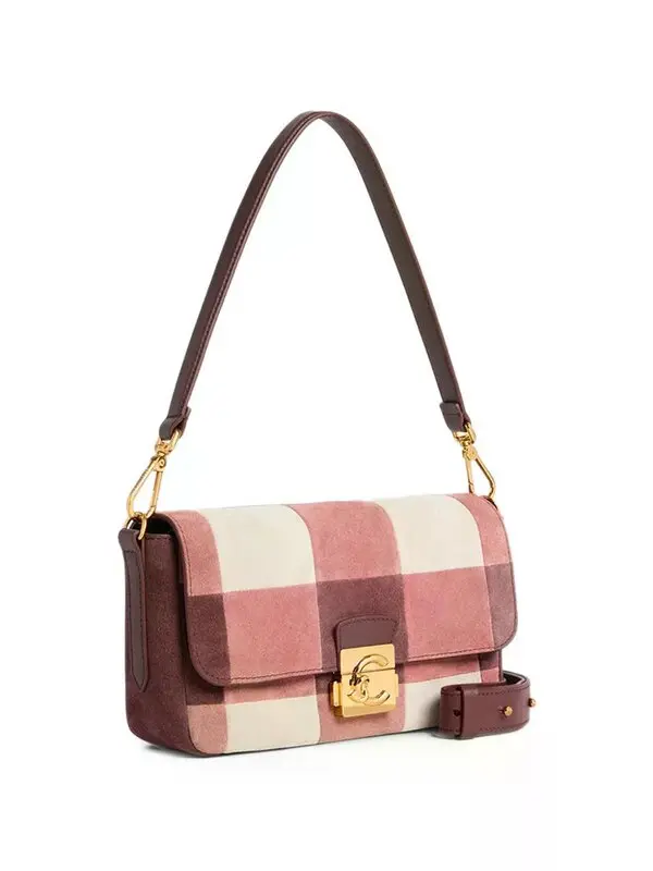 COCCINELLE Medium C-me Lock Check-pattern Shoulder Bag