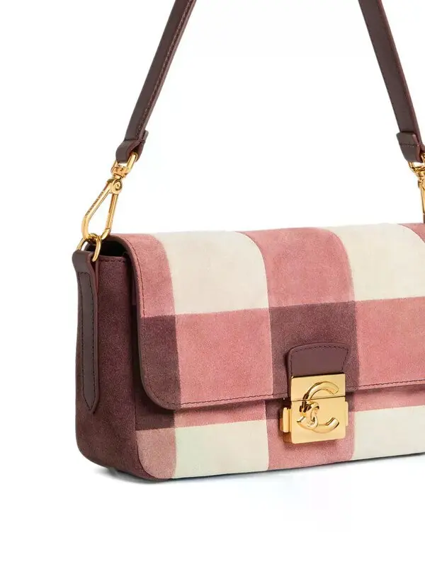 COCCINELLE Medium C-me Lock Check-pattern Shoulder Bag