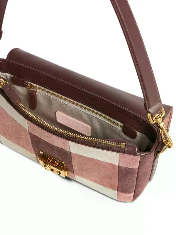 COCCINELLE Medium C-me Lock Check-pattern Shoulder Bag