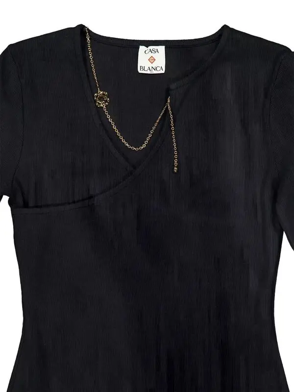 Casablanca Jewellery-embellished Ribbed Maxi Dress