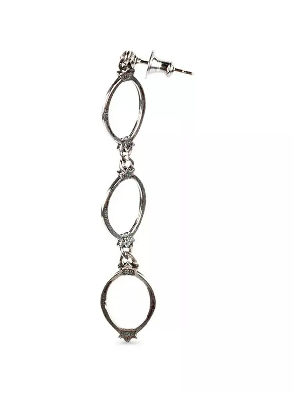 Chrome Hearts Linked Oval Chain Dangle Earrings