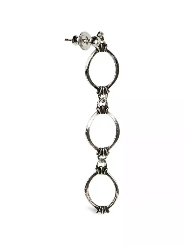 Chrome Hearts Linked Oval Chain Dangle Earrings - Silver