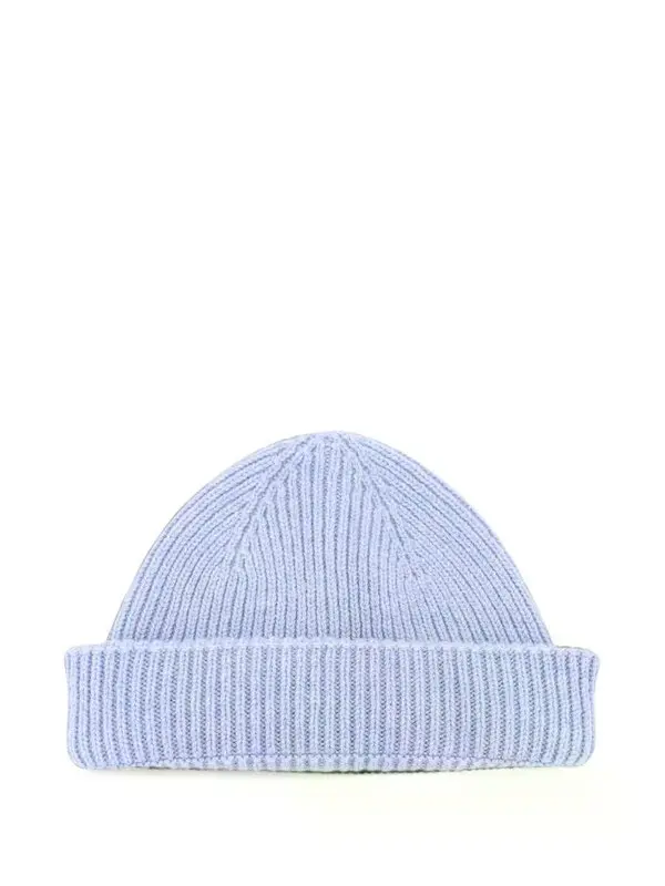 AMARANTO Ribbed-knit Beanie Hat - Blue
