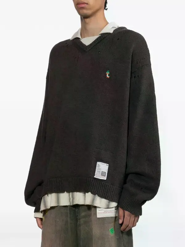 Mihara Yasuhiro Triple Layered Collared Knit Sweater