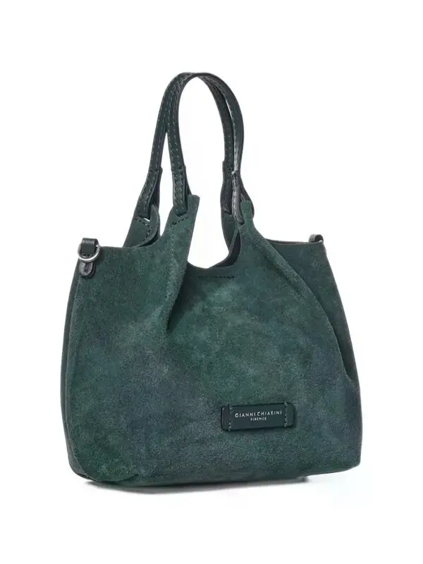 GIANNI CHIARINI Small Dua Suede Logo-patch Tote Bag