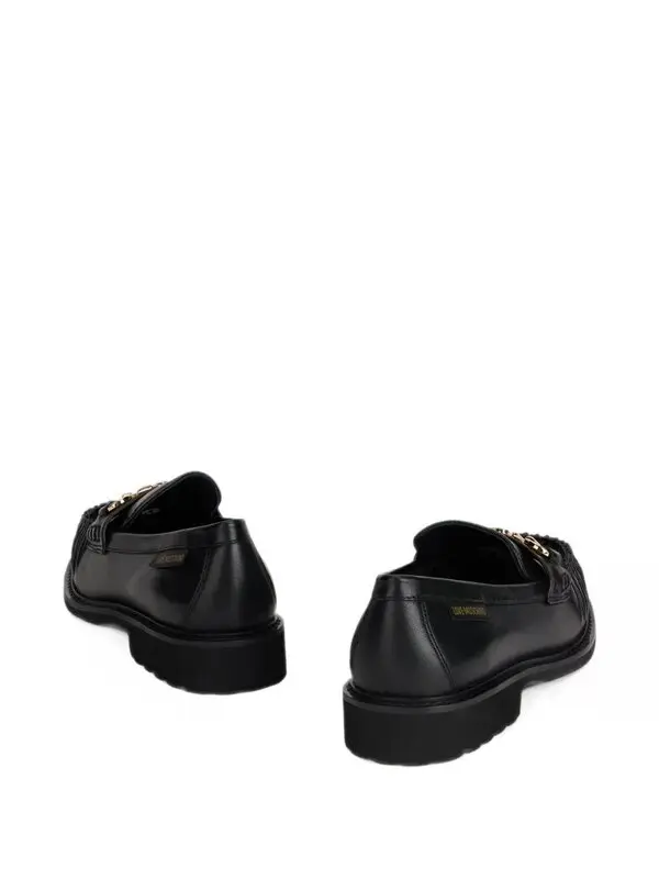 Moschino Logo-plaque Leather Loafers