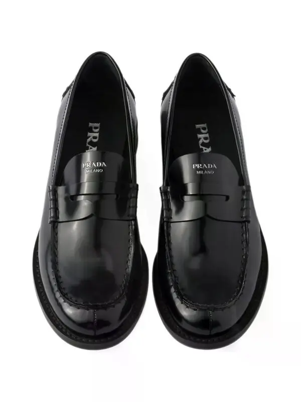 Prada Brushed Leather Loafers