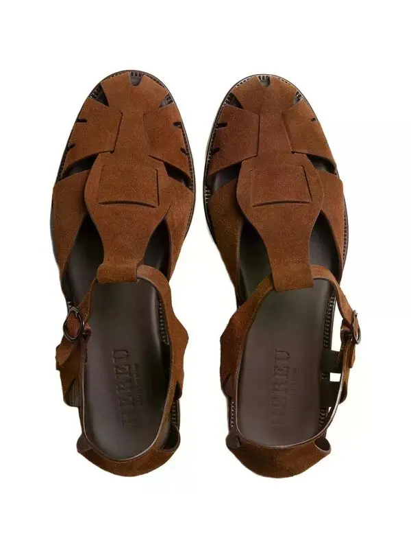 Hereu Pesca Suede Fisherman Sandals - Brown