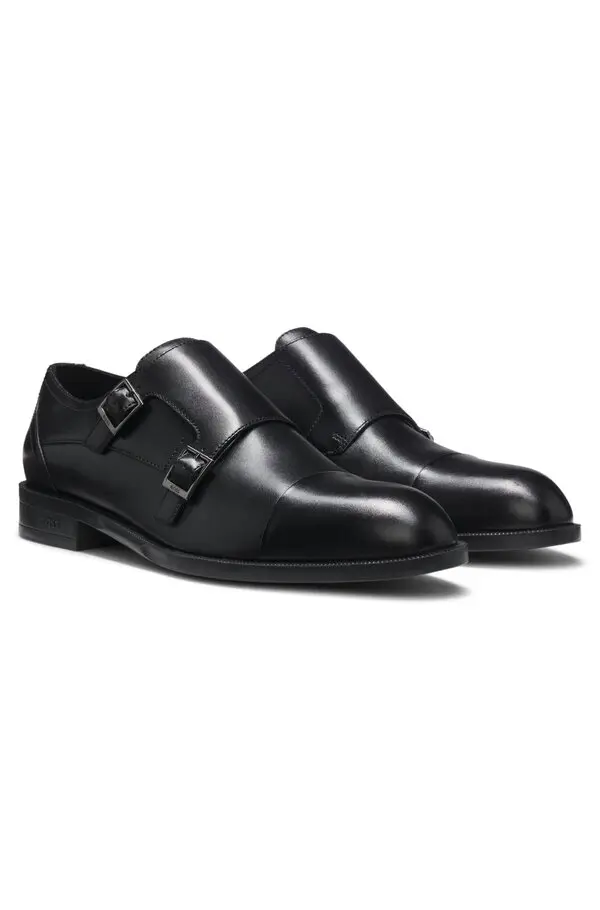 Hugo Boss Double-strap Leather Monk Shoes